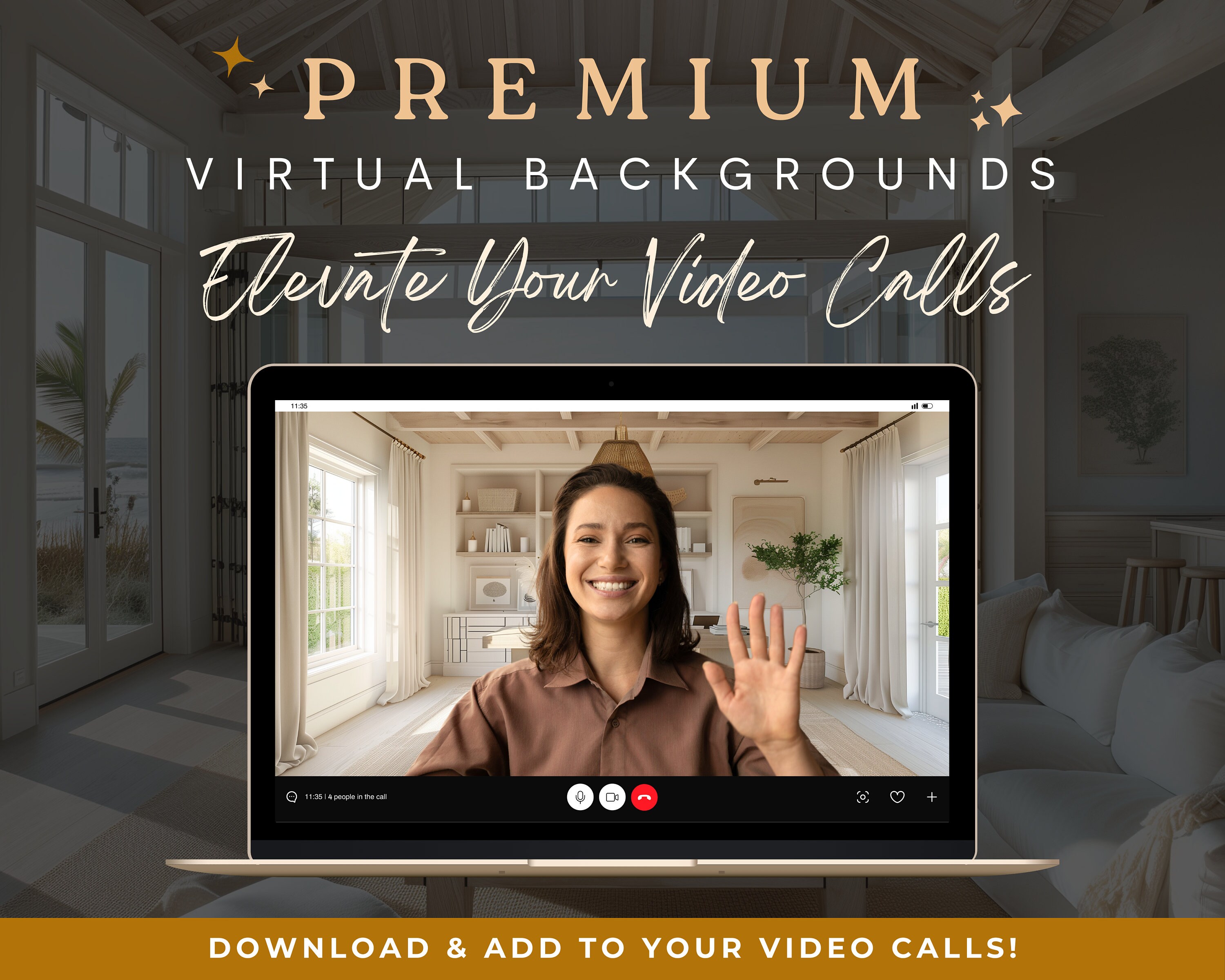 20 Beach House Zoom Background, Beach Background, Simple Zoom ...