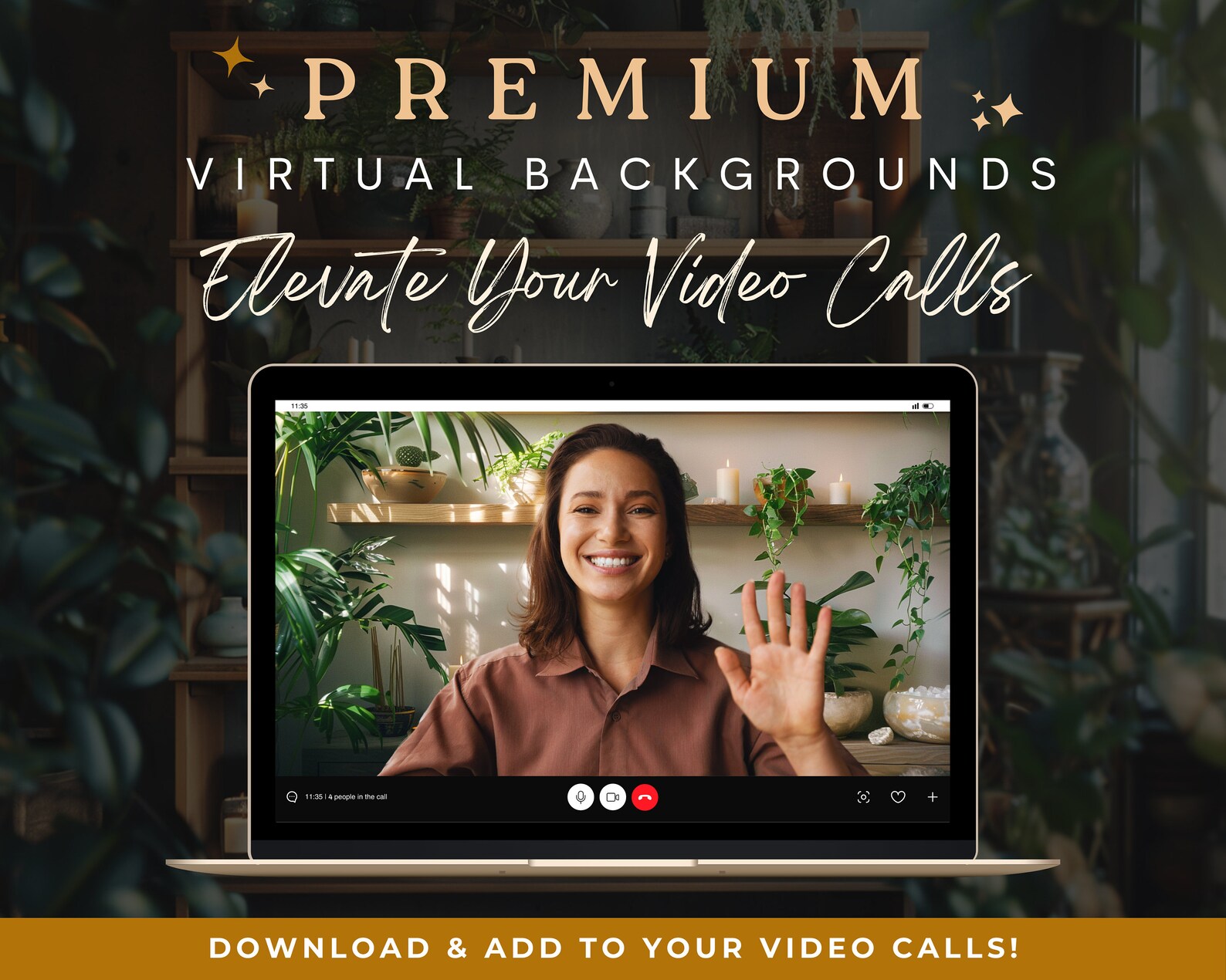 Greenery Background, Crystals Background for Zoom Call, Nature ...