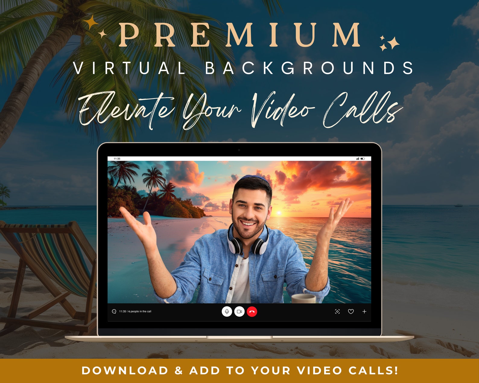 20 Beach Zoom Background, Sunset Beach Background, Beach Wallpaper ...