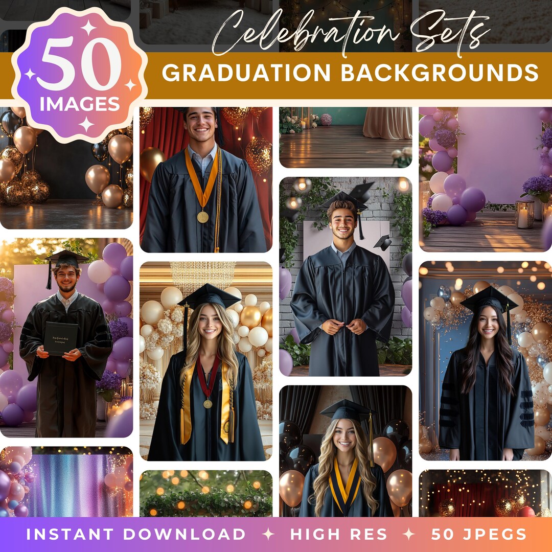 50 Graduation Photo Backdrops: Celebration Set (digital Download) - Etsy