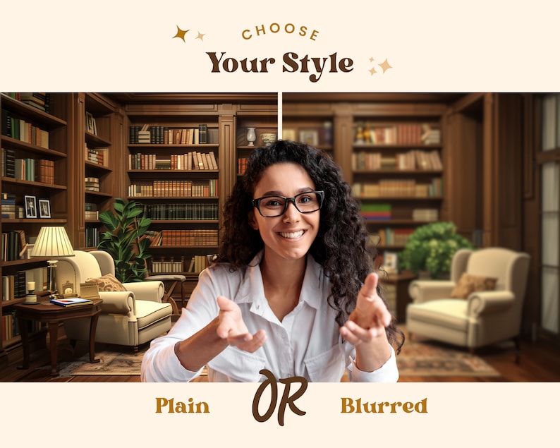 Home Library Zoom Backdrop, Library Wallpaper, Library Background for ...