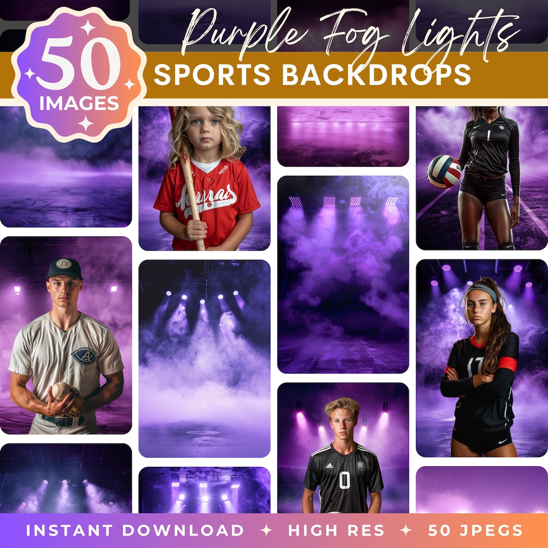 Purple Fog Lights Sports Backgrounds: 50 Stadium Photo Overlays ...