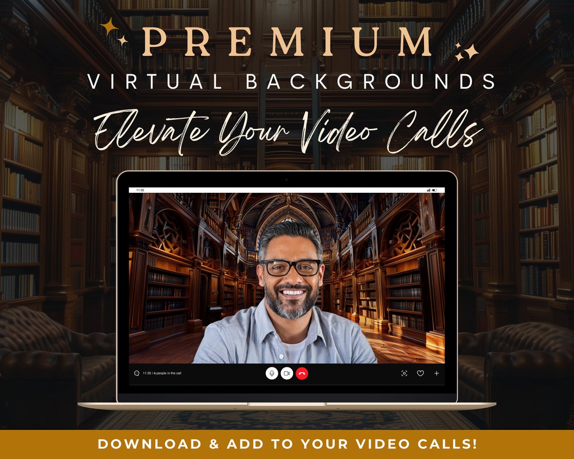 Old Library Zoom Backgrounds: Professional Virtual Backdrop (20 Images ...