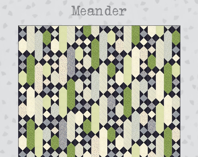 Meander - Quilt Pattern - Navy Triangles and Diamonds Punctuated With ...