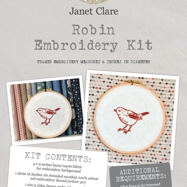 Robin Embroidery - Etsy UK