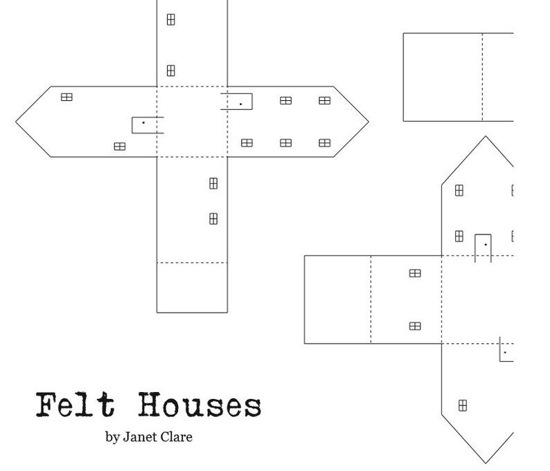 Felt Houses Kit Create Three Fun Little Ornamental Felt - Etsy UK