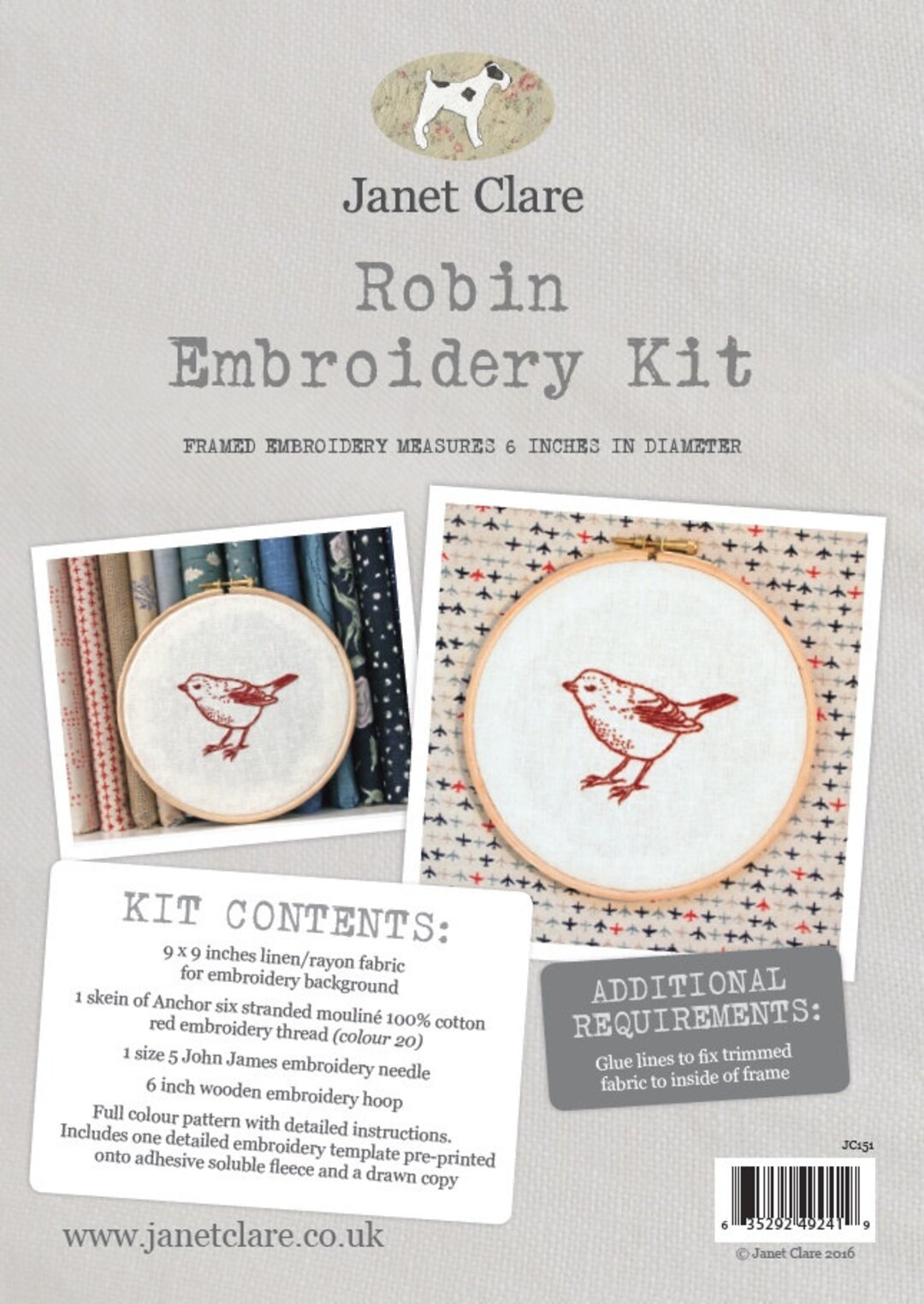 Robin - Embroidery Kit - Create a Beautiful Intricate Robin Embroidery ...