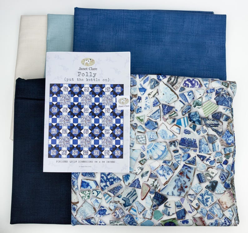 Polly (put the Kettle On) Fabric Pack - a Bold Design in Just 4 Tones ...