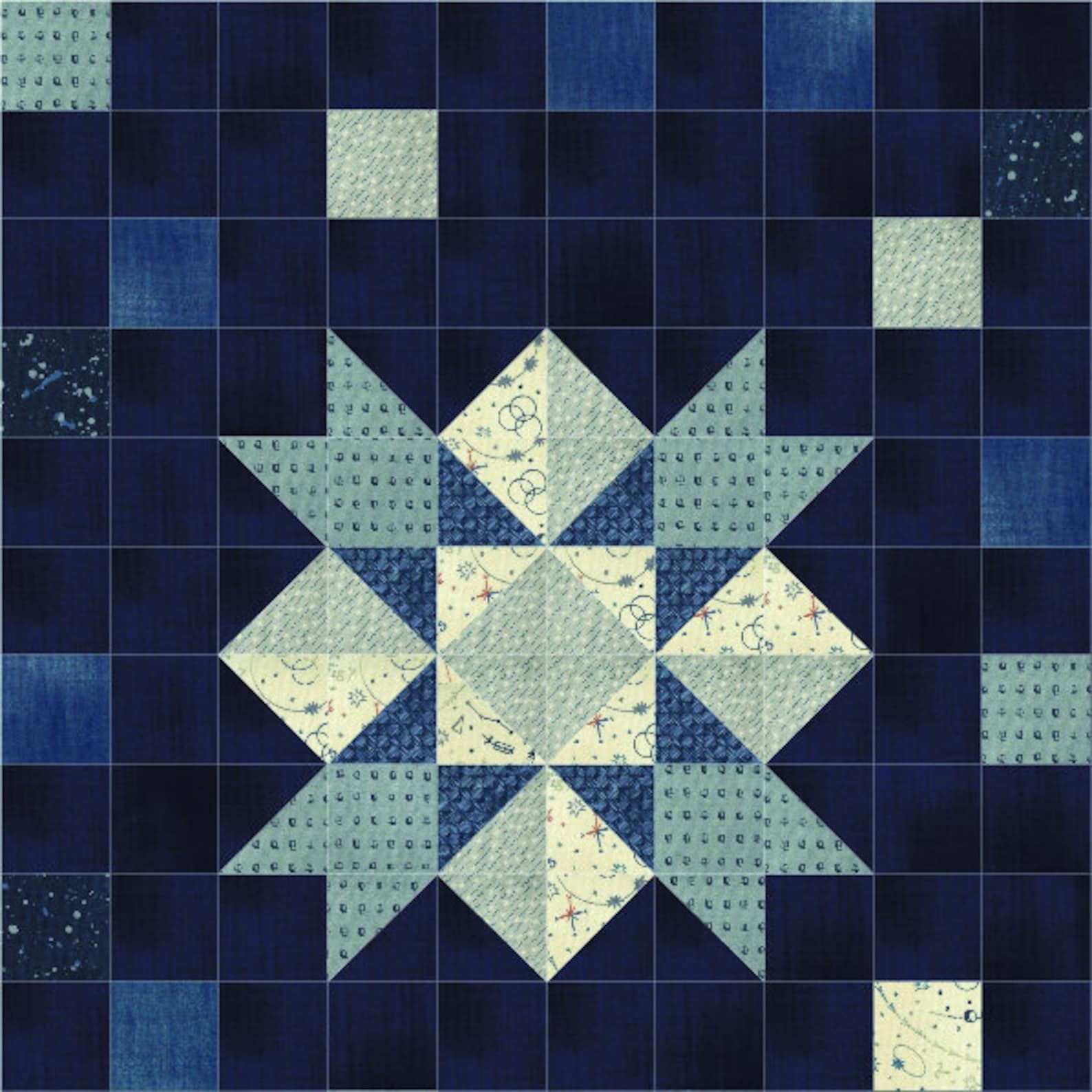 Bright Above Me Quilt Pattern - A Galaxy of Stars Quilt Pattern ...