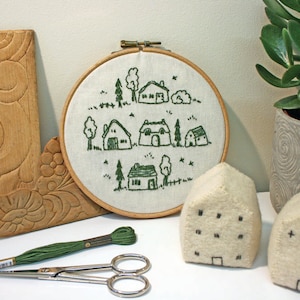 Village - Embroidery Pattern - Create a Charming Village Embroidery ...