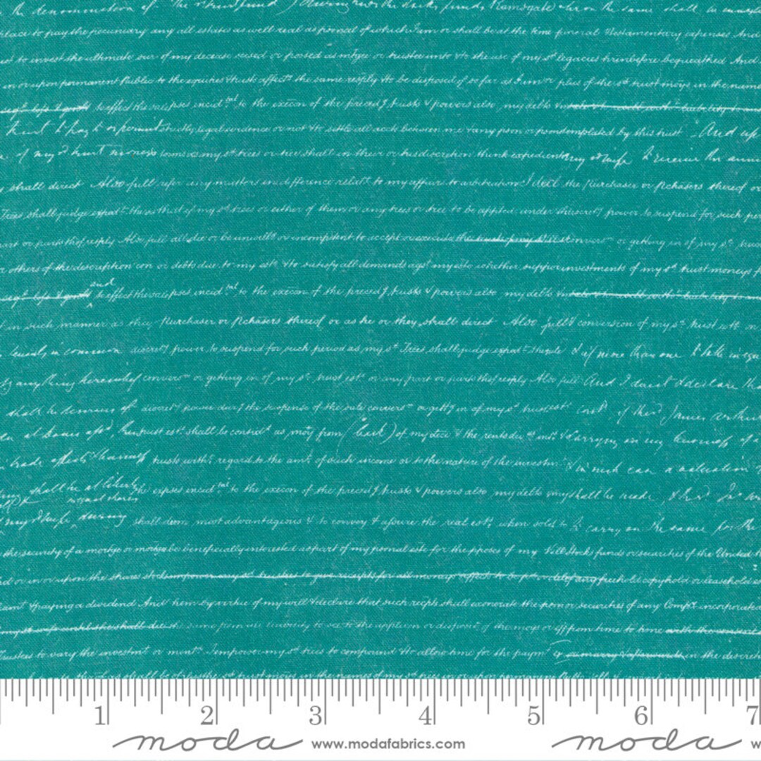 Blueprint > Teal (16965-15) From Janet Clare's 'bluebell' Moda Fabric ...