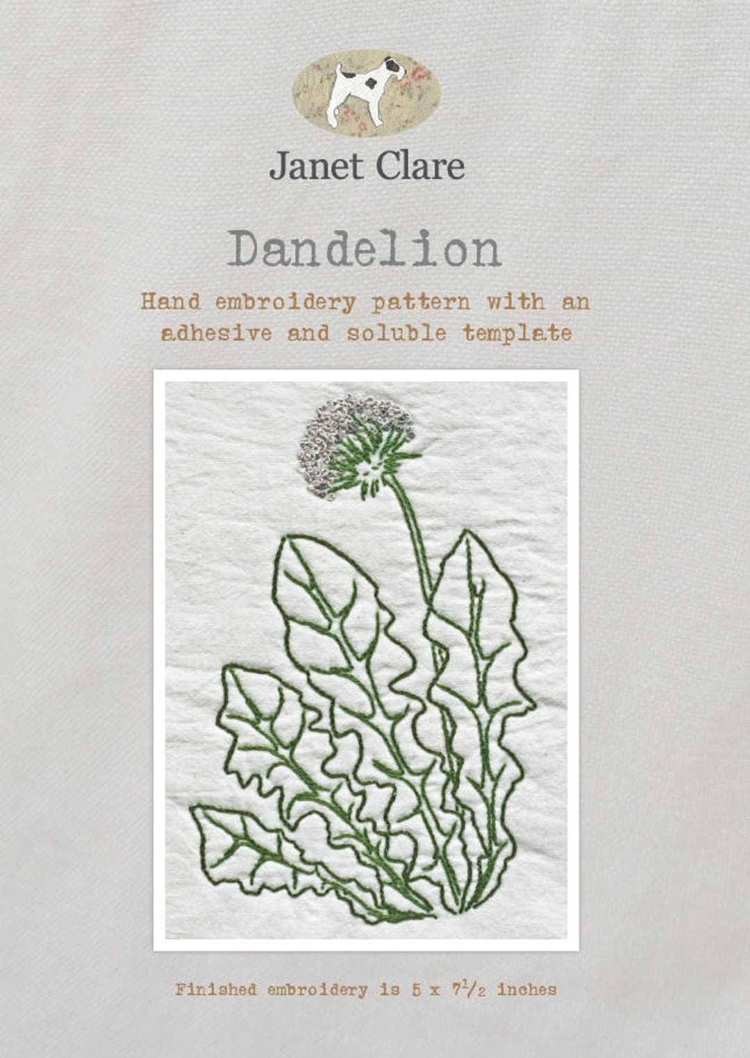 Dandelion - Embroidery Kit - Create This Deightful Detailed Wildflower ...