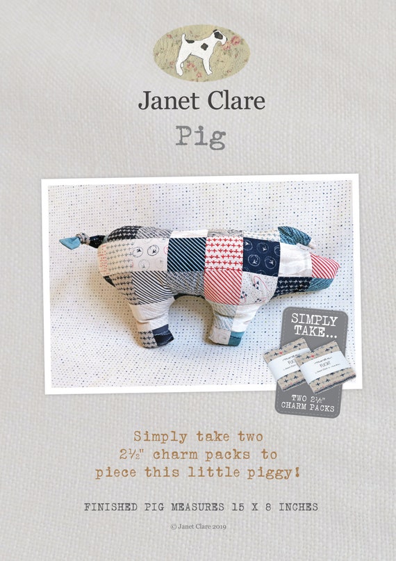 Pig Pattern Create your own cute little patchwork piggy with | Etsy