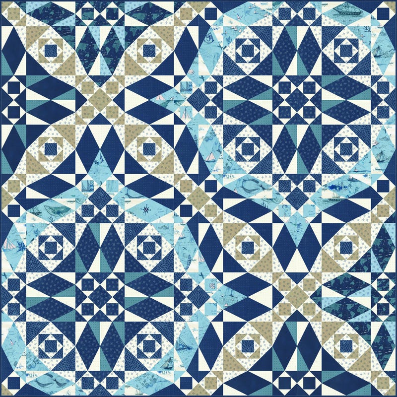 Blue Quilt Pattern - Etsy