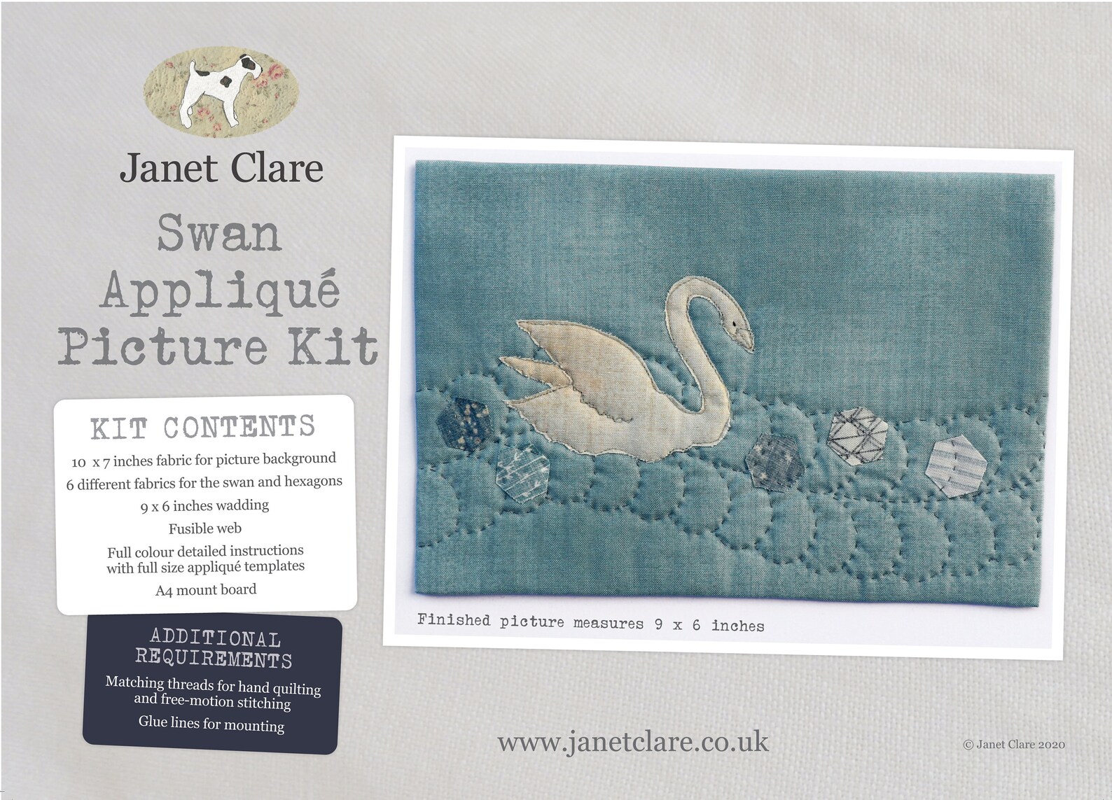 Swan Appliqué Picture Kit A Beautiful Appliqué Picture - Etsy UK