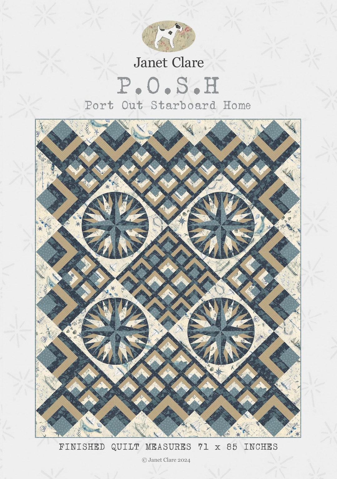 P.O.S.H Quilt Pattern - Featuring Mariner's Compasses and Fabrics From ...