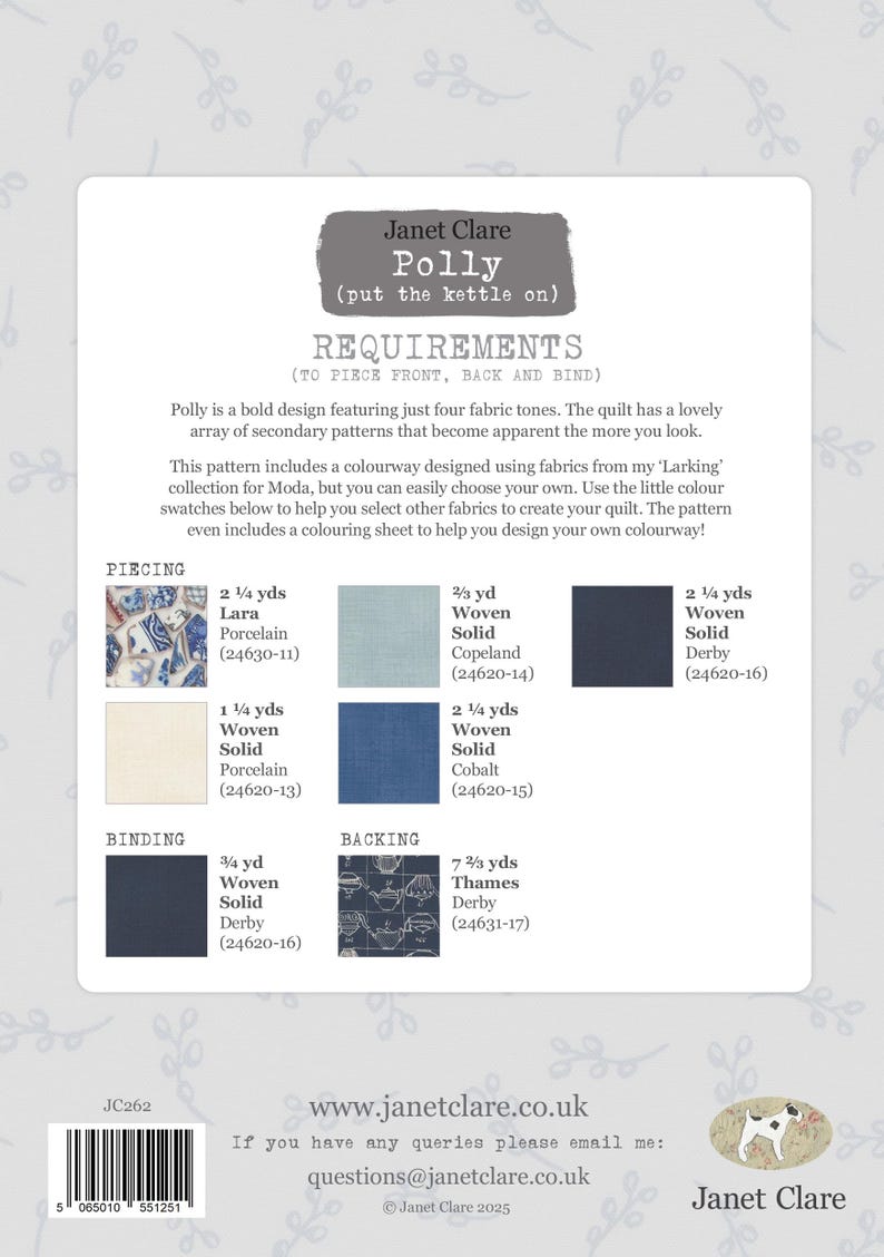 Polly (put the Kettle On) Fabric Pack - a Bold Design in Just 4 Tones ...
