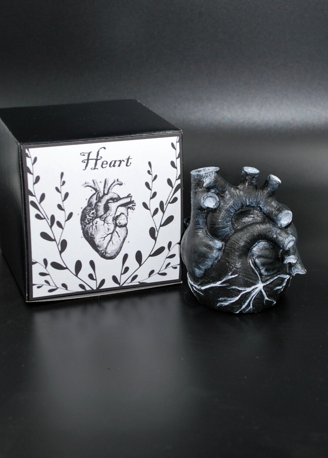Anatomical Human Heart Concrete Heart Black Heart Mini - Etsy