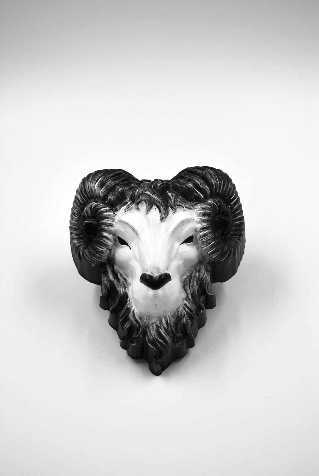 Ram Head Wall Art | Gothic Farmhouse | Creepy Art | Gothic Art | Cement ...