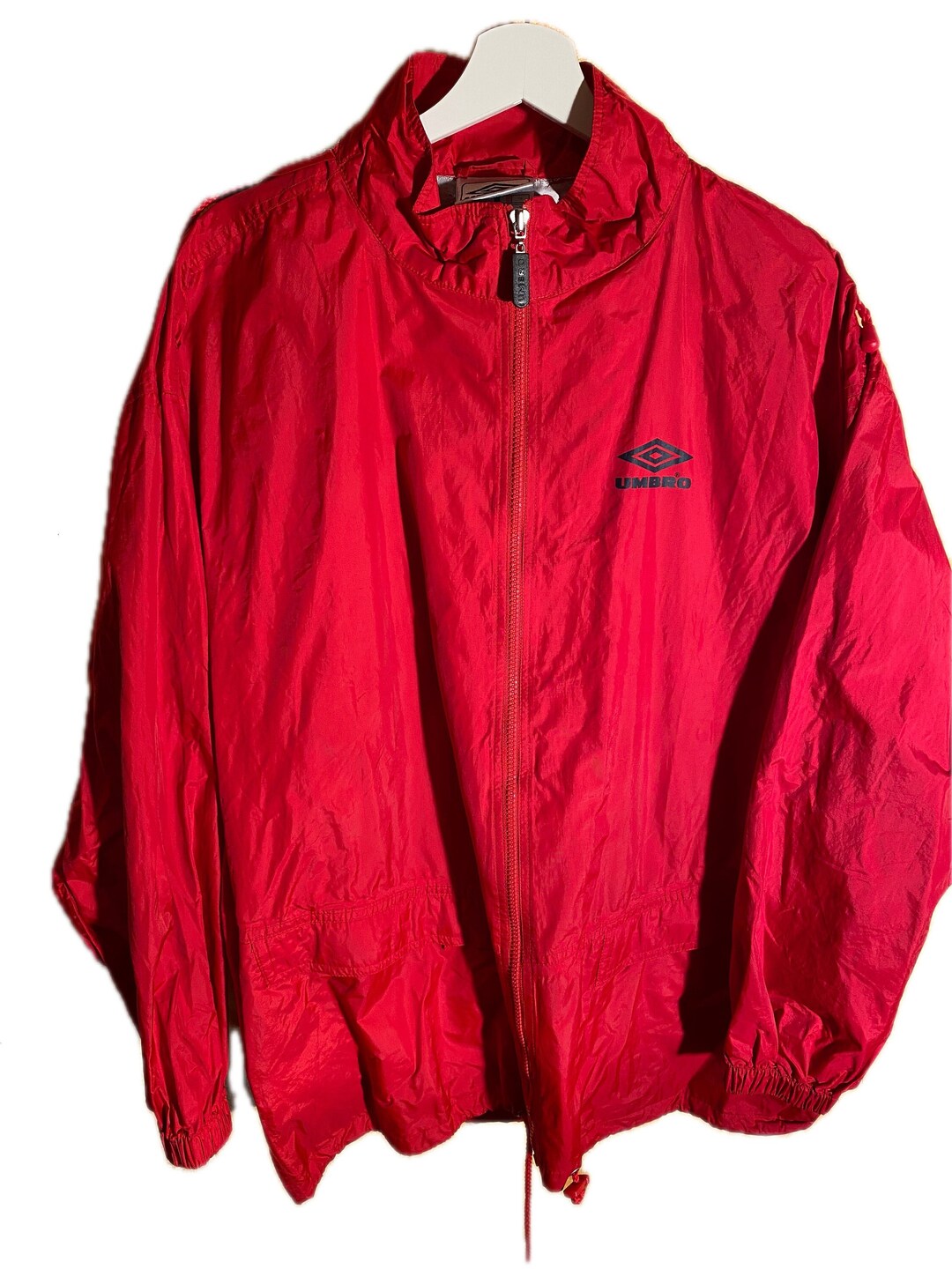Vintage Rain Jacket With Hood, Umbro, Red, Size S/meter - Etsy