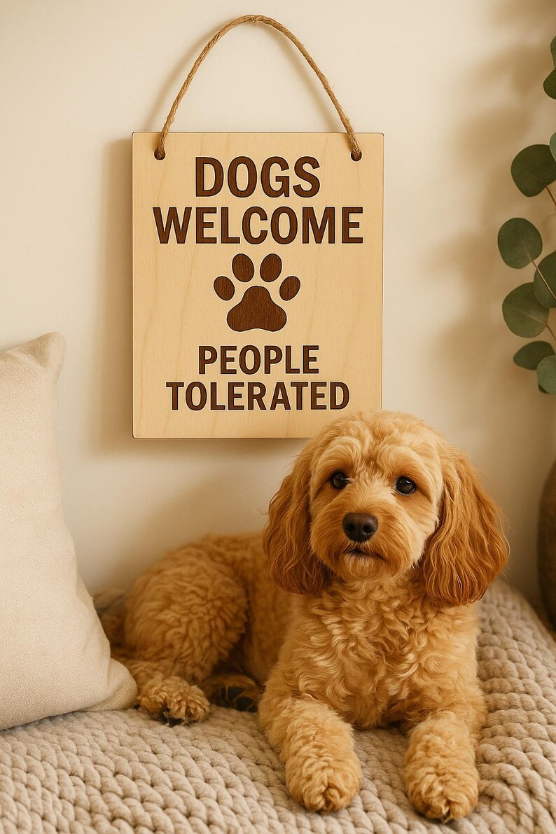 Funny Dog Sign: Laser Engraved Birch Wood Wall Art - Etsy Australia