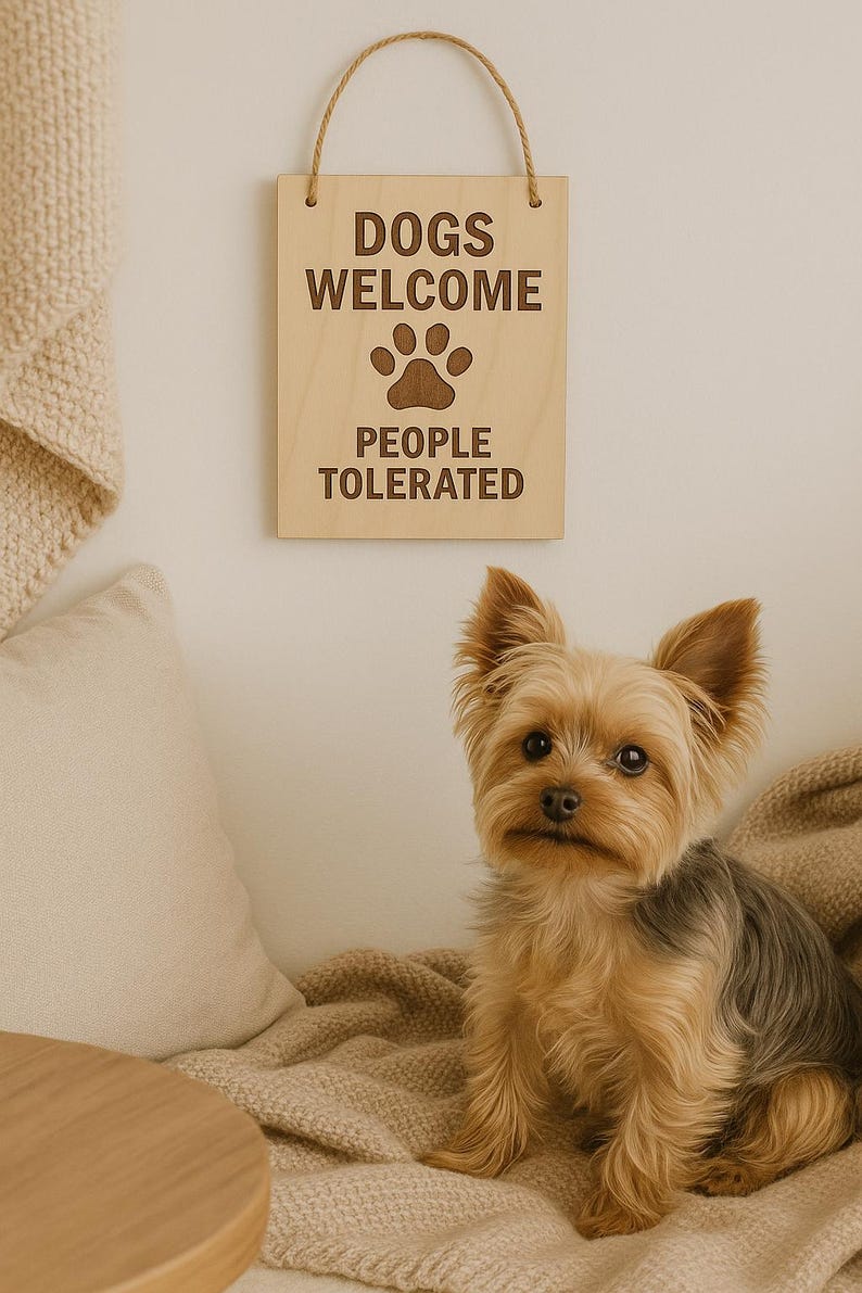Funny Dog Sign: Laser Engraved Birch Wood Wall Art - Etsy Australia