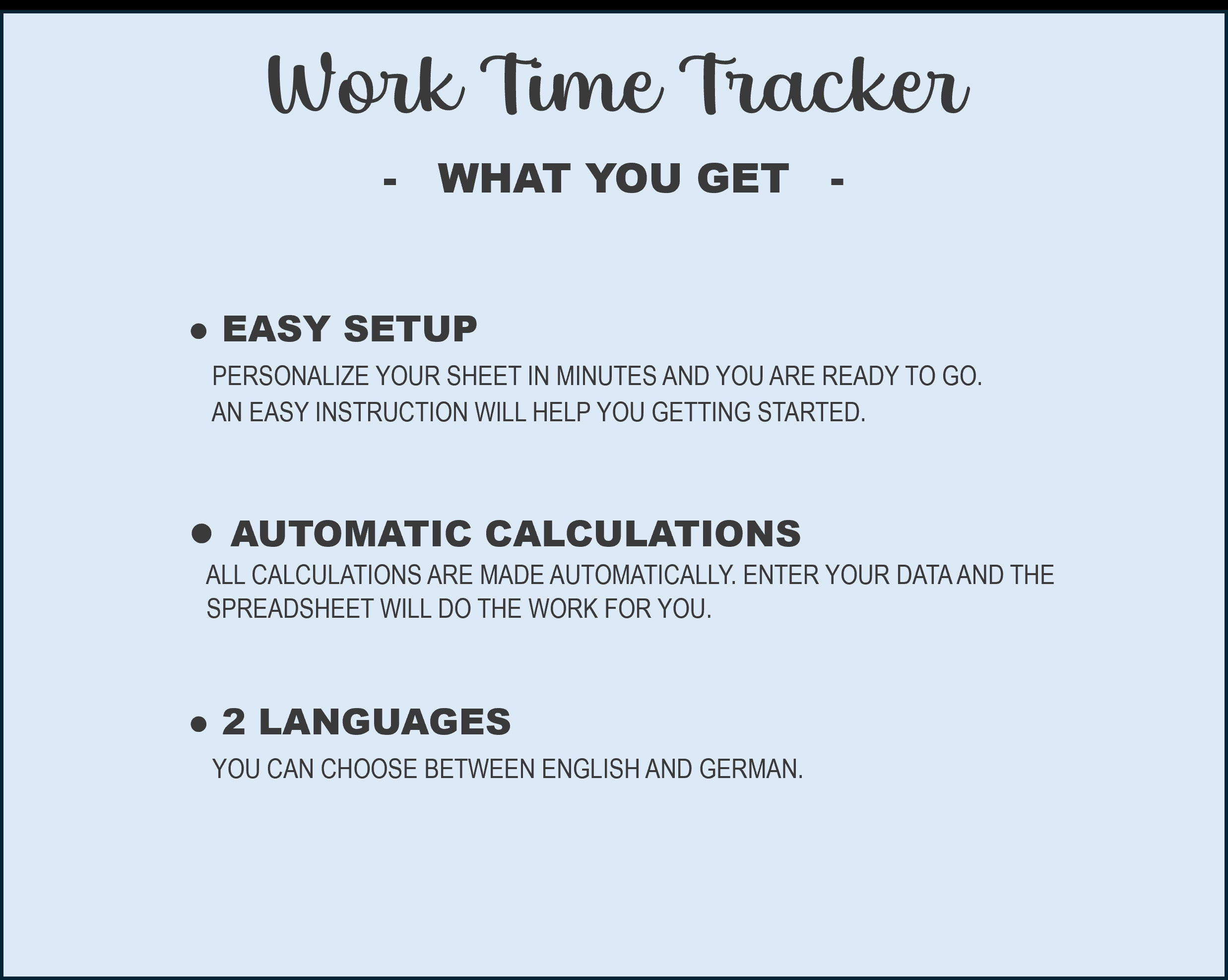Work Time Tracker, Calender, Overtime, Absences, Office Planner, Excel ...