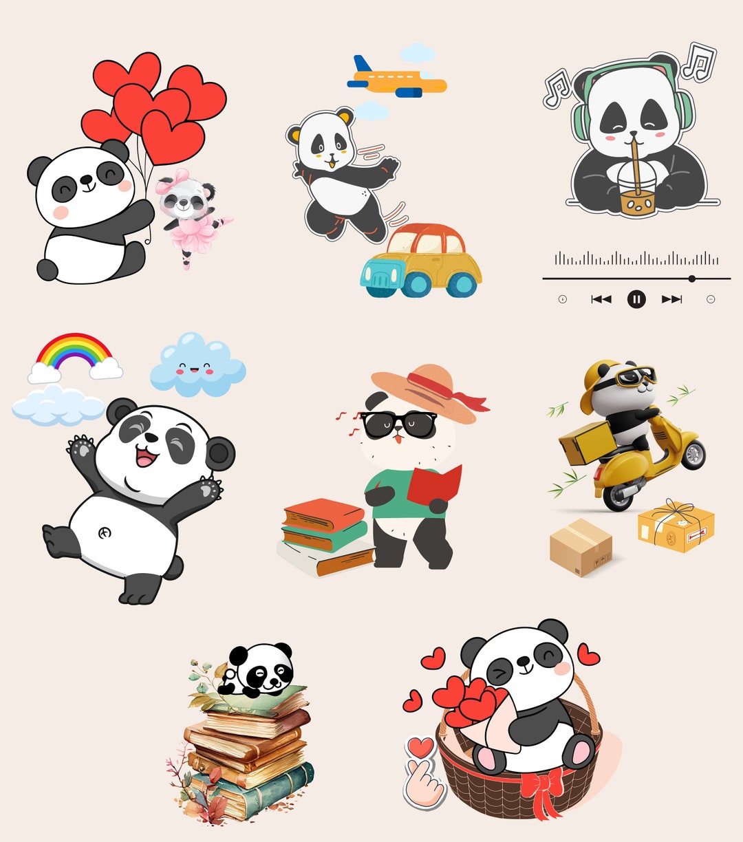 Panda Png, Panda Picture, Panda With Flowers, Panda for Print, Panda ...