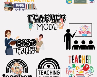 Retro Teacher PNG Bundle, Teacher Sublimation Design, Teacher Vibes Png ...