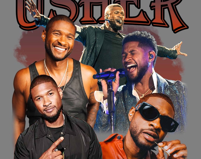 Usher Vibes Digital T-shirt Design| Music Lover Apparel| Concert Ready ...