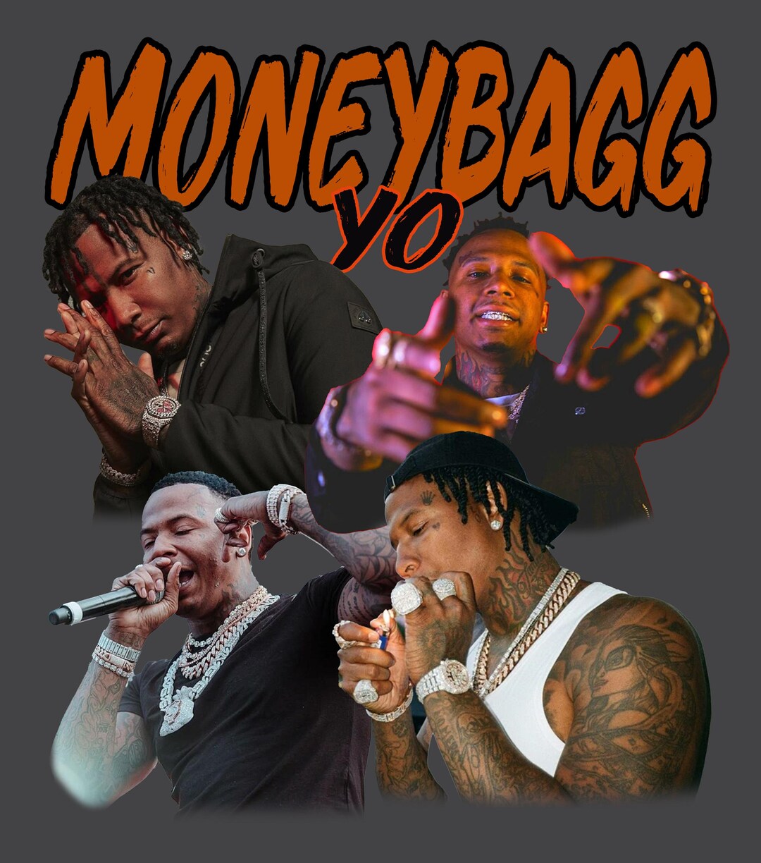 Moneybagg Yo PNG T-SHIRT |rap Tee Jumbo Graphic Print Savage Mode |rare ...