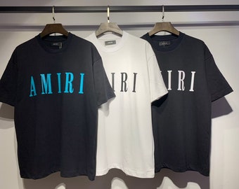 Amiri T-shirt, Vintage Amiri Logo Shirt, Letter Print AMIRI Tee, Casual ...