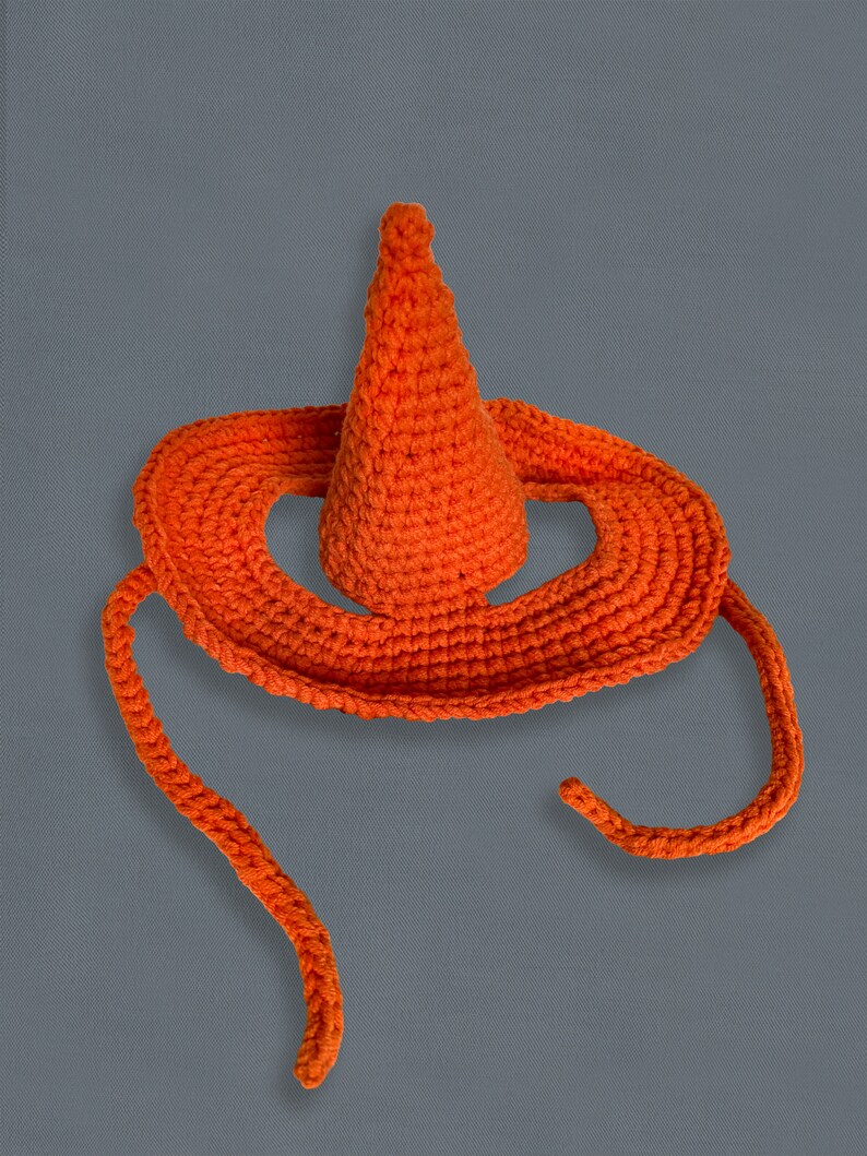 Wizard Crochet Orange Cat Hat With Earholes Cat Halloween Costume Cat ...