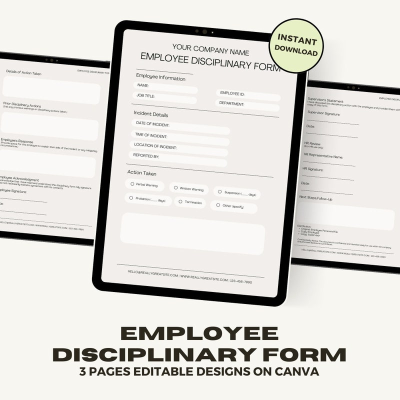 Disciplinary Template - Etsy