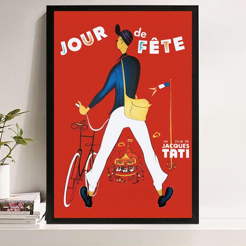 Jour De Fete Movie Poster: Jacques Tati Film, French Cinema Art - Etsy