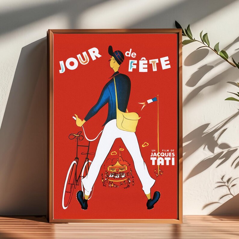 Jour De Fete Movie Poster: Jacques Tati Film, French Cinema Art - Etsy