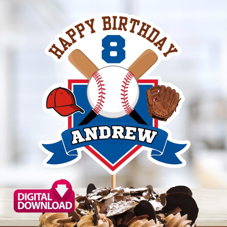 Personalized Baseball Cake Topper, Baseball Centerpiece, Baseball ...
