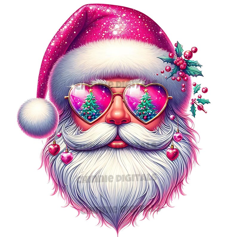 Santa With Sunglasses PNG, Cute Christmas T Shirt Sublimation Design ...