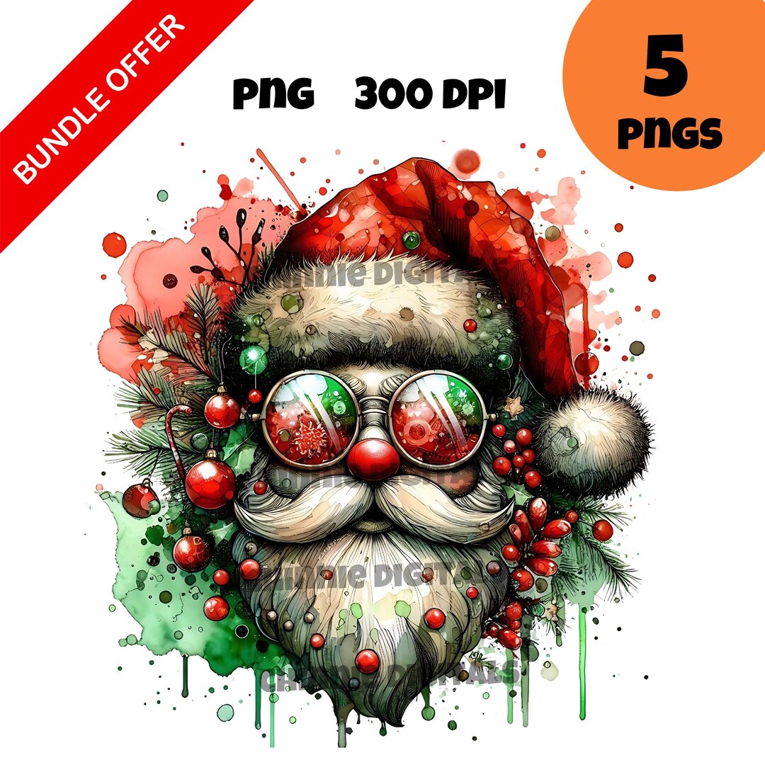 Santa Png, Santa Clipart, Santa Clipart Bundle, Santa Claus Png ...