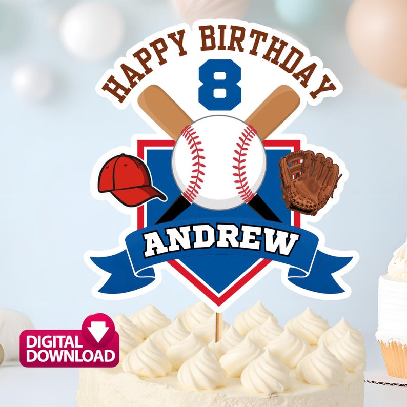 Personalized Baseball Cake Topper, Baseball Centerpiece, Baseball ...