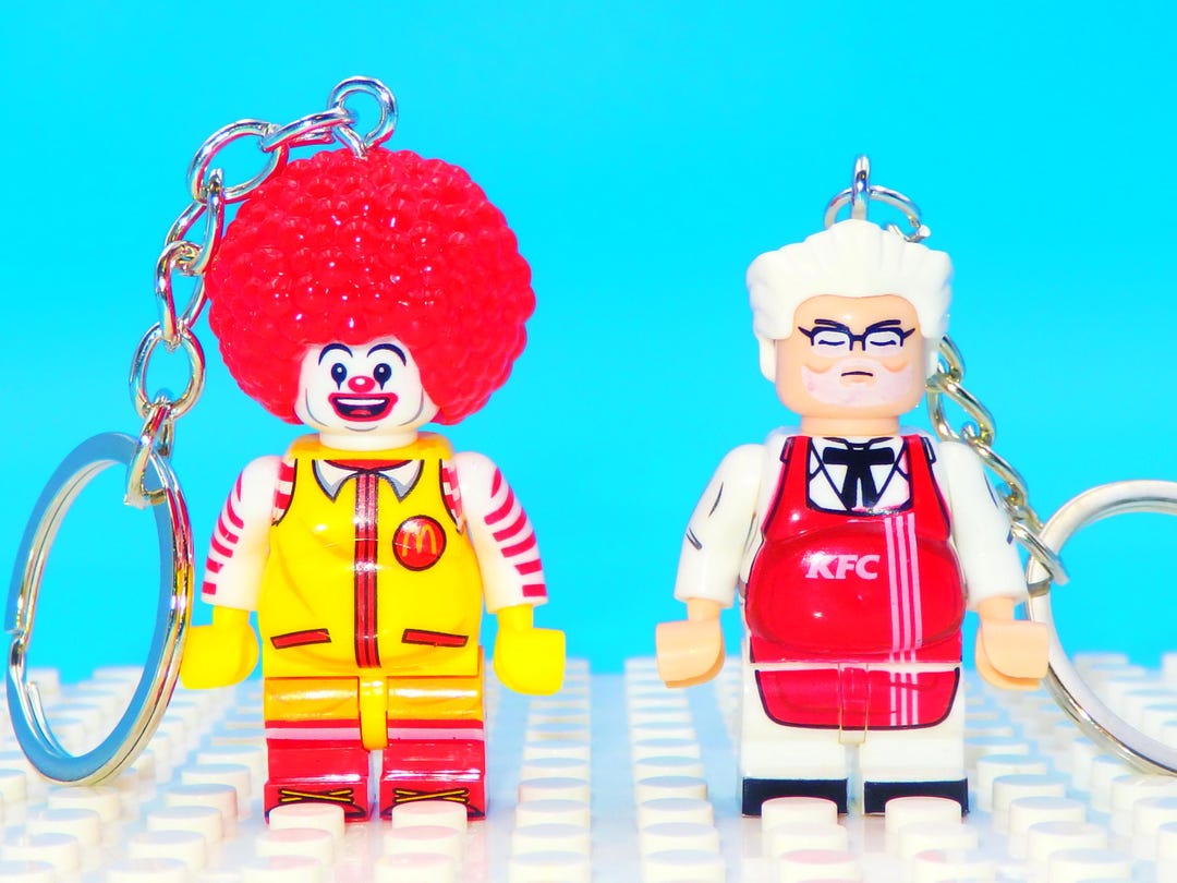 Mcdonald KFC 3D Minifigure Keychain Key Ring Car Key House Key ...