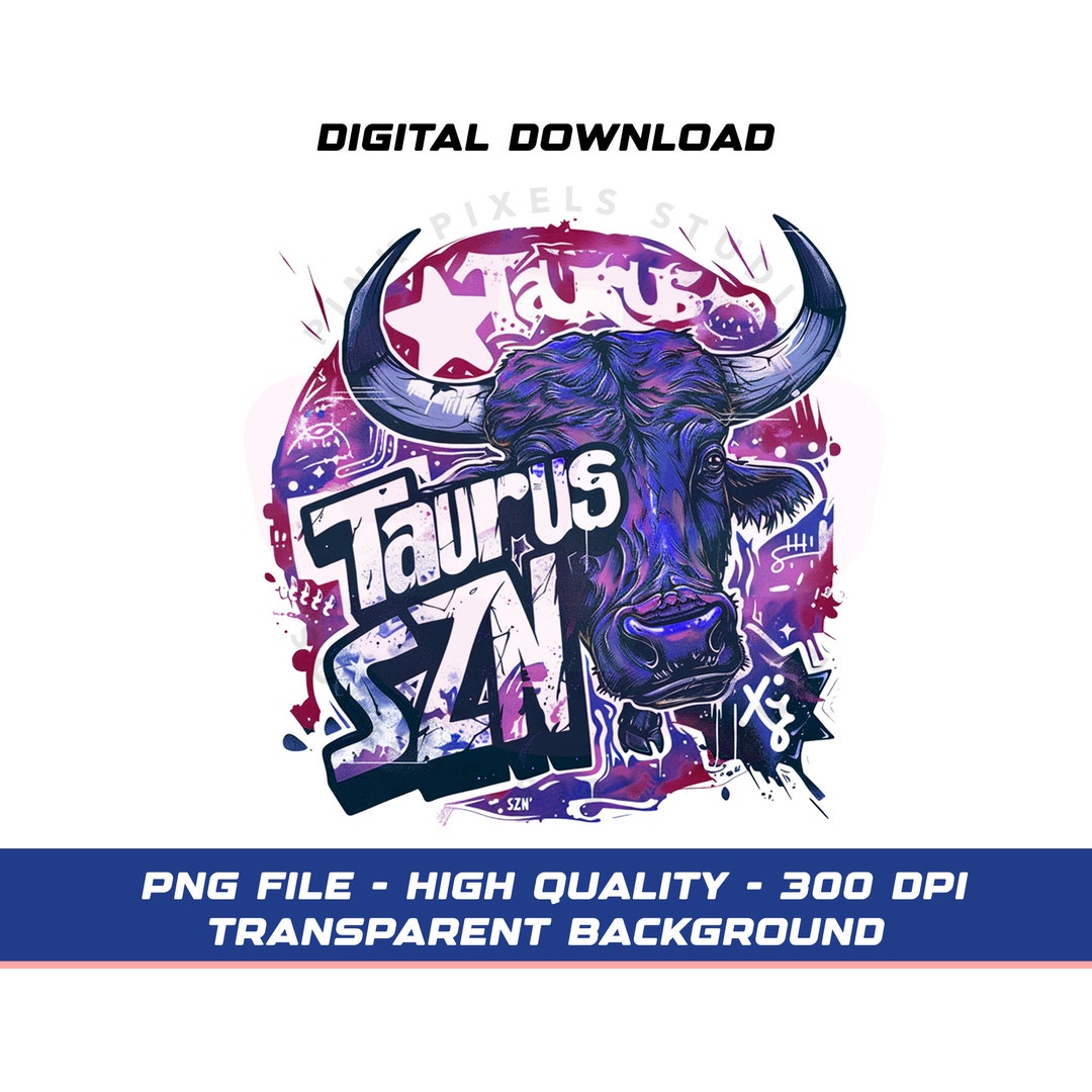 Blue Taurus Png, Taurus Szn Png, Taurus Sublimation Png, Digital ...