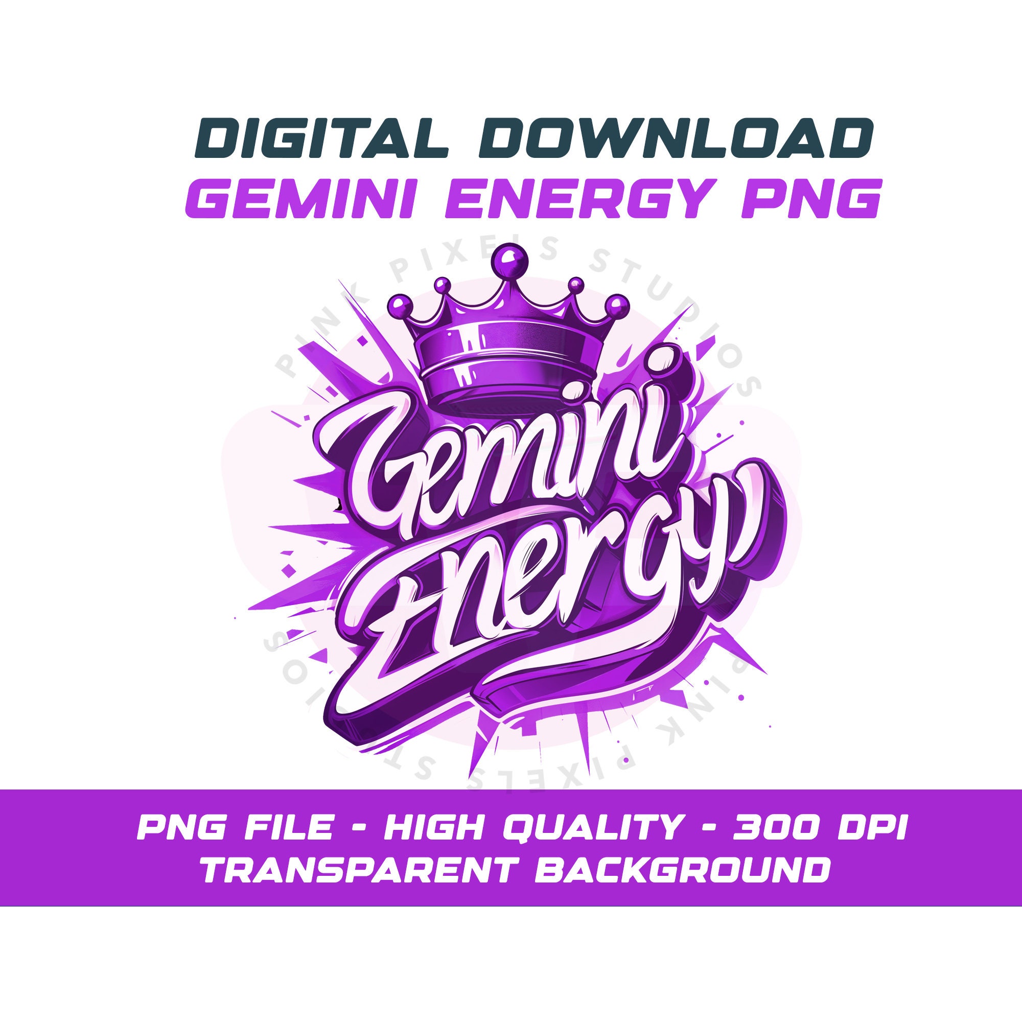 Gemini Energy PNG Instant Download Digital File Purple Zodiac PNG - Etsy
