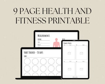 Health and Wellness Printable Planner, Health and Fitness Goal Planner ...