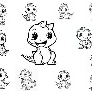 Kawaii Dinosaur Printable Coloring Pages for Kids Printable Coloring ...