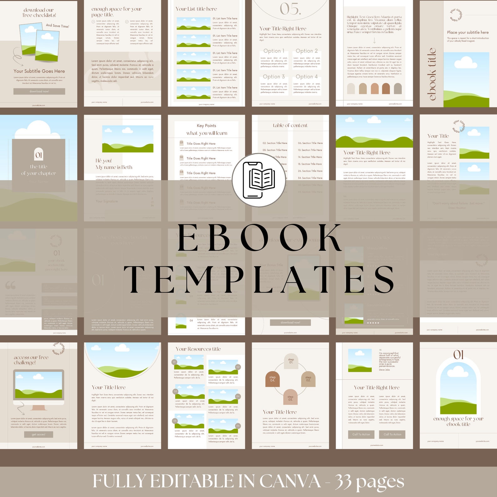 Ebook Template - Canva Editable Workbook - Lead Magnet Template - Boho ...