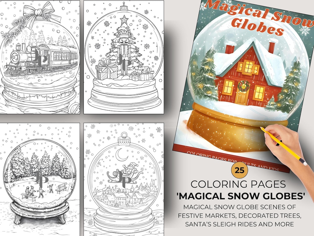 25 Magical Snow Globes Coloring Pages, Christmas Coloring Pages for ...