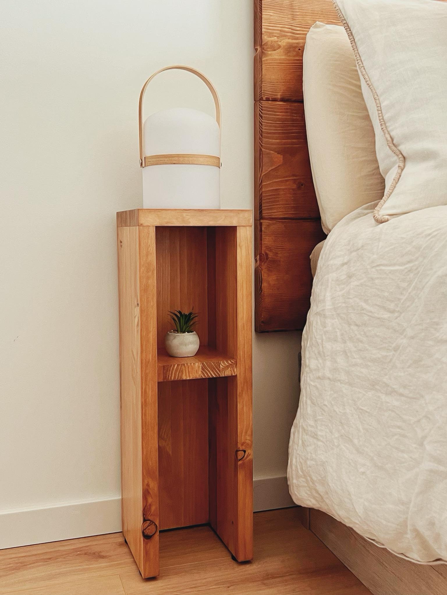 Wooden bedside table narrow bedside table wooden side table bedside table with shelf designer bedside table pair of bedside tables