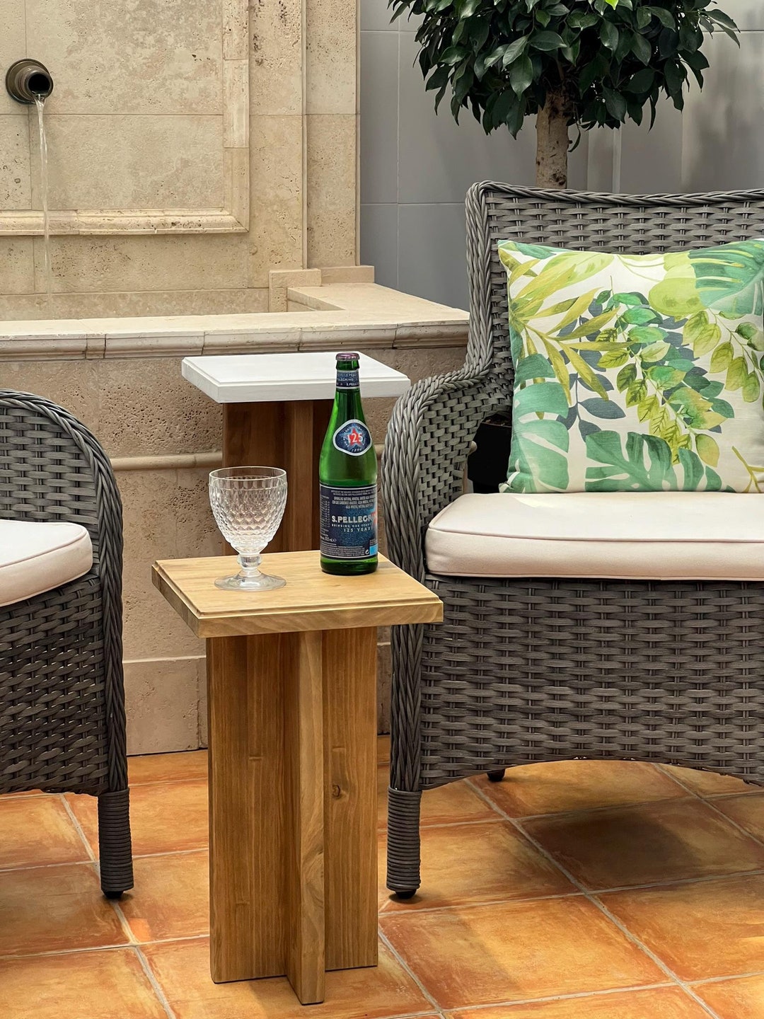 Wooden Side Table, Square Top Side Table, Sofa Side Table, Versatile ...