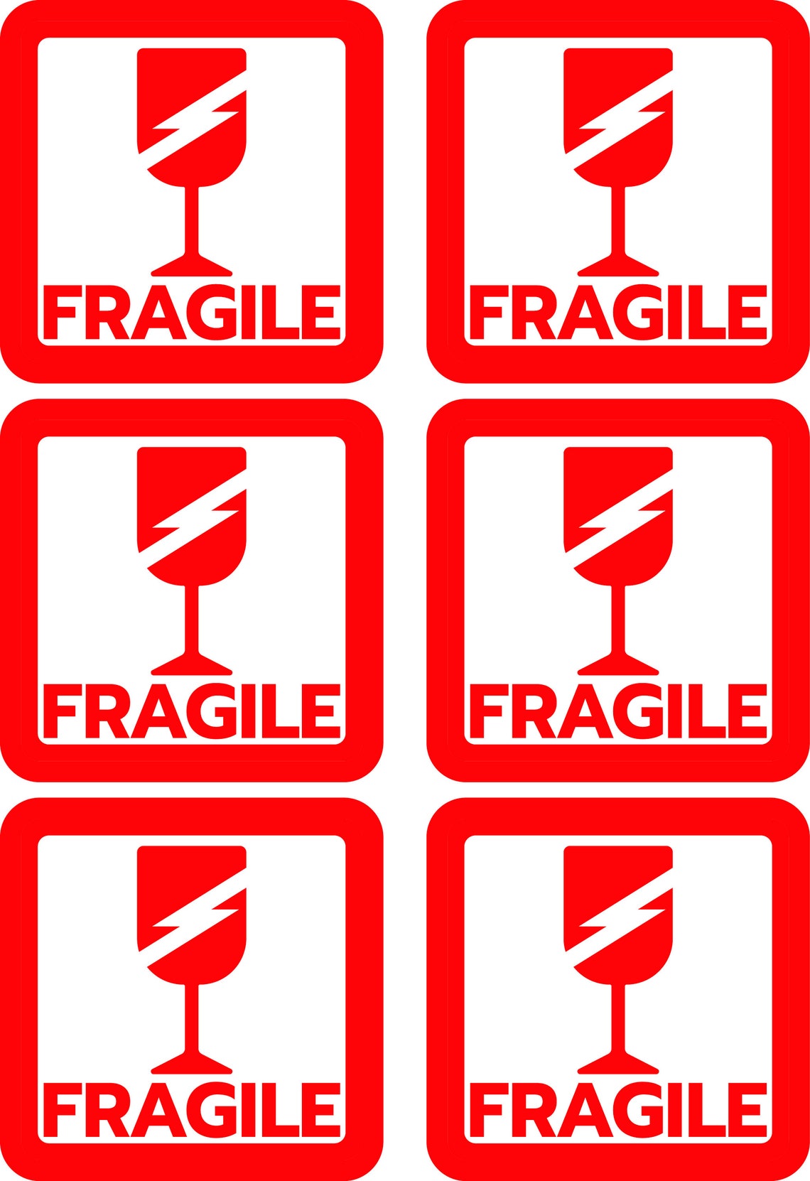 Sticker FRAGILE Signs for Packaging - Etsy